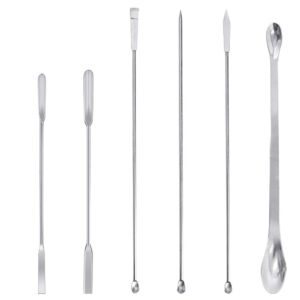 squadare 6 pack micro spatula，lab scoop spoon capsule filler for powders stainless steel gel cap filler