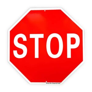 stop sign, street traffic warning reflective signs, 12"x 12" octagon rust free aluminum sign, uv protected, weather/fade resistant, indoor/outdoor use