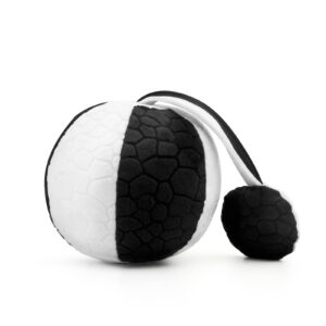 jollybaby soft plush stuffed black and white oball with rattle toys for infant baby 0-3-6 months, high contrast sensory rattles teething ball toys for baby, newborn boy girls shower gifts