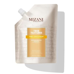 mizani true textures moisture replenish shampoo | smooths & hydrates | with coconut oil | sulfate & paraben-free | for curly hair | 16.9 fl oz