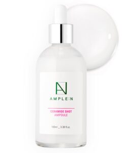 ample:n ceramide shot serum – anti aging and hydrating serum with ceramide for deep moisturization – for dry & rough skin to reduces wrinkles & repairs skin, 3.38 fl.oz.