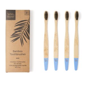 wild & stone | firm bristle organic bamboo toothbrush | four handle patterns | firm fibre bristles | 100% biodegradable handle | vegan eco friendly bamboo toothbrushes