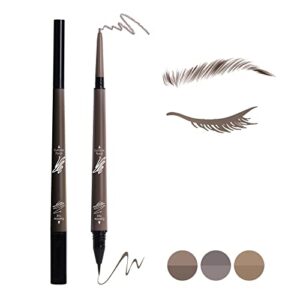 music flower 2 in 1 eyebrow pencil,waterproof & long lasting liquid eyebrow pen,dual ended pencil fills and defines brow tint with the precision & definition of microblading,chestnut