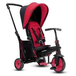 smartrike - str3 multiple steps 6 in 1 foldable child tricycle with certification stroller for 1,2,3 years, 5021533, red