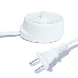 toothbrush charger for oral-b braun electric toothbrush,inductive replacement charger power cord fits braun oral-b modle 3757, portable travel abs charging base 110v-240v(us plug)