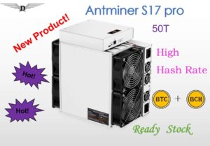 antminer s17 pro 50t asic miner sha256 bch btc bitcoin mining machine bitmain s17pro with original psu power supply