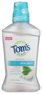 tom's of maine, alcohol free sea salt natural mouthwash - refreshing mint, 16 ounce