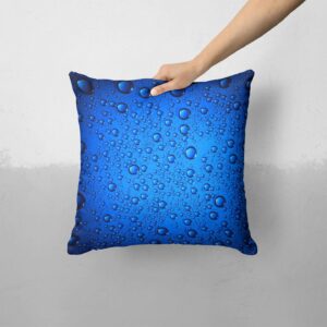 iirov glowing blue vivid raindrops - custom decorative home decor indoor or outdoor throw pillow cover plus cushion set for sofa, bed or couch (pillow case cover plus cushion)