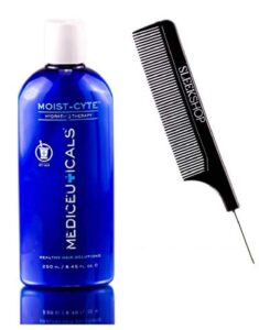 therapro mediceuticals moist-cyte hydrating therapy conditioner (w/sleek steel pin tail comb) creates tremendous volume, texture, strength and shine (8.45 oz / 250 ml - original size)