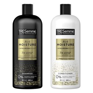 tresemmé rich moisture shampoo and conditioner rich moisture 2 count for dry hair formulated with vitamin e and biotin 28 oz