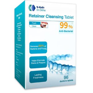 retainer cleaner tablets invisalign cleaner denture cleaning tablets,remove stains away,3 month nature supply - use for invisible clear aligner,partials full dentures,night guard,mouthguard by y-kelin