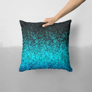 iirov black and turquoise unfocused sparkle print - custom decorative home decor indoor or outdoor throw pillow cover for sofa, bed or couch cushion (pillow case cover only)