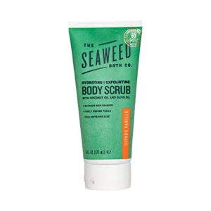 the seaweed bath co. hydrating exfoliating body scrub, 6 ounce, citrus vanilla scent, nutrient rich seaweed, argan oil, aloe, vegan, paraben free