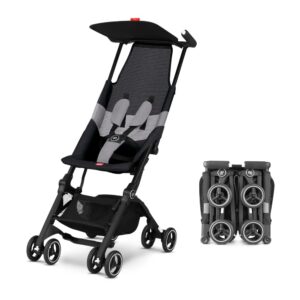 gb pockit air all terrain ultra compact lightweight travel stroller with breathable fabric in velvet black