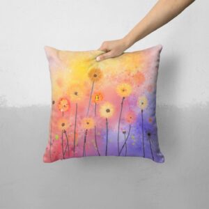 iirov drizzle watercolor flowers v2 - custom decorative home decor indoor or outdoor throw pillow cover plus cushion set for sofa, bed or couch (pillow case cover plus cushion)