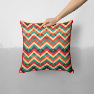 iirov abstract colorful chevron - custom decorative home decor indoor or outdoor throw pillow cover for sofa, bed or couch cushion (pillow case cover only)