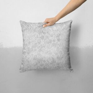 iirov white textured lace - custom decorative home decor indoor or outdoor throw pillow cover for sofa, bed or couch cushion (pillow case cover only)