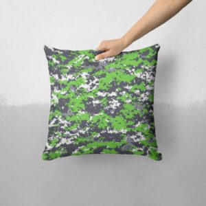 iirov lime green and white digital camouflage - custom decorative home decor indoor or outdoor throw pillow cover for sofa, bed or couch cushion (pillow case cover only)