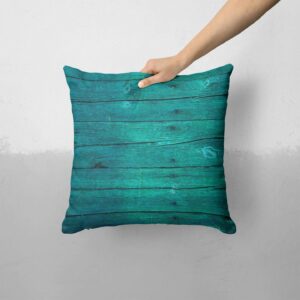 iirov bright emerald green wood planks - custom decorative home decor indoor or outdoor throw pillow cover for sofa, bed or couch cushion (pillow case cover only)