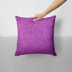 iirov purple glitter ultra metallic - custom decorative home decor indoor or outdoor throw pillow cover plus cushion set for sofa, bed or couch (pillow case cover plus cushion)