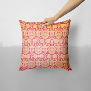 iirov antique red and orange cauliflower damask pattern - custom decorative home decor indoor or outdoor throw pillow cover for sofa, bed or couch cushion (pillow case cover only)