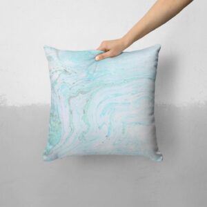 iirov mint to teal textured marble - custom decorative home decor indoor or outdoor throw pillow cover plus cushion set for sofa, bed or couch (pillow case cover plus cushion)