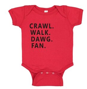 crawl walk dawg fan baby clothing onesie (6 month) red