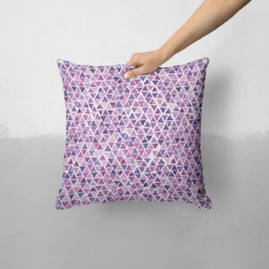 iirov purple watercolor triangle pattern - custom decorative home decor indoor or outdoor throw pillow cover plus cushion set for sofa, bed or couch (pillow case cover plus cushion)