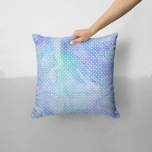 iirov micro polka dots over blue watercolor surface - custom decorative home decor indoor or outdoor throw pillow cover for sofa, bed or couch cushion (pillow case cover only)