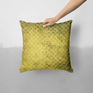 iirov grungy black and yellow rococo pattern - custom decorative home decor indoor or outdoor throw pillow cover for sofa, bed or couch cushion (pillow case cover only)