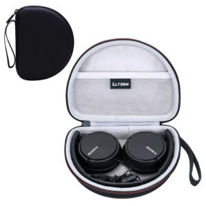 ltgem case compatible with sony mdr-zx110 / mdrzx110ap / mdrzx110nc / mdr-zx310ap zx series wired on-ear headphones, black+grey(case only)