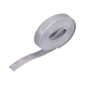 uxcell flat ribbon cable wire 2m/6.6ft length 1.0mm pitch 10 pins gray for awm 2651 connecting