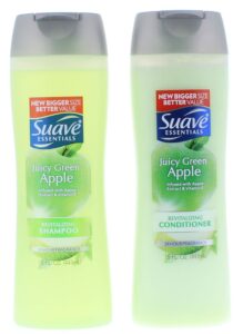 suave, essentials juicy green apple shampoo and conditioner, 15 fl oz