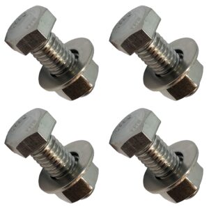 3/8" -16 x 2". 304-stainless steel bolts, nuts & washers - 18-8 hex head bolt - 304 grade. general purpose (10) bolts + (10) nuts + (10) washers