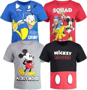 disney mickey mouse donald duck goofy pluto little boys 4 pack graphic t-shirts 6