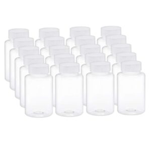 uxcell 5 oz/150ml plastic lab chemical reagent bottle wide mouth liquid/solid storage container clear bottles w tamper evident caps 20pcs