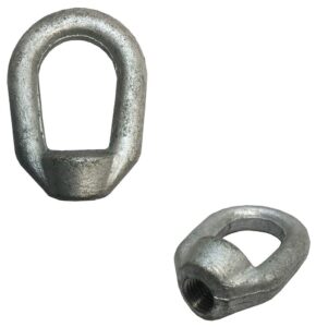 dbm imports 2 pc bail 5/16" x 3/8" tap thread eye nut hot dipped galvanized drop forged carbon steel 1,250 lbs wll