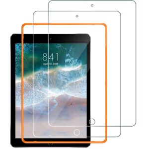 for ipad air 2 screen protector【2 pack】ipad 6th/5th generation screen protector(2018/2017 model) ipad 9.7 inch screen protector tempered glass, ipad air 1/ ipad pro 9.7 inch. ultra hd，alignment frame