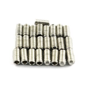 ruiling 25pcs 1/4-20x1/2" hexagon hex socket set screws 304 stainless steel full thread cup point grub screws