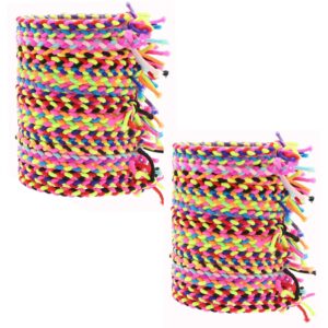 elastic hair ties 100pcs hair braided scrunchies stretch bands no crease rope ponytail holder hair accessories for girls women(multicolor)