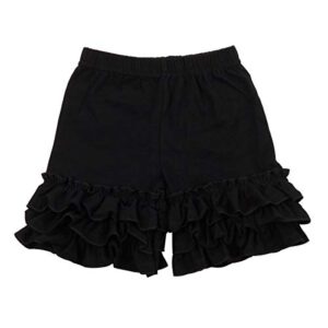 slowera baby toddler girls cotton icing ruffles shorts pants (black, m: 3-4 years)