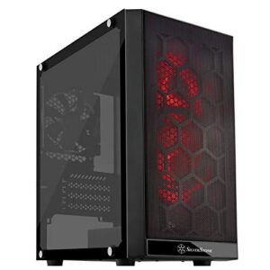 silverstone technology sst-ps15b-rgb micro-atx computer case with tempered glass and 2 x rgb front intake fans ps15b-rgb