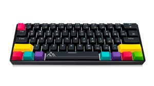 asceny gk61 - hot-swappable 60% mechanical keyboard with extra colorful keycaps, rgb lights, spill proof, optical switches (gateron brown)