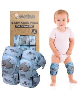 simply kids baby knee pads for crawling (2 pairs) rodilleras para bebe, cpsia certified - infant knee protector for toddler, girl, boy, crawler