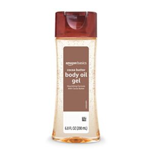 amazon basics body oil gel with cocoa butter, paraben free, 6.8 fl oz (pack of 1) (previously solimo)