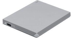 lacie mobile drive, 2tb, external hard drive, space grey, usb-c, 2 year rescue services (sthg2000402)