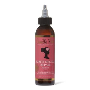 camille rose buriti nectar repair hair oil, for dry brittle lifeless textured hair, 4 fl oz