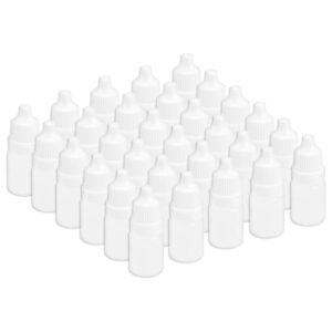 uxcell plastic dropper bottle, 5ml/0.17oz small mouth drop bottles empty squeezable eye liquid dropper bottle 30pcs