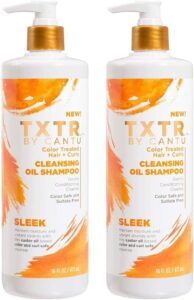 cantu txtr sleek shampoo cleansing 16 ounce pump (473ml) (2 pack)