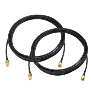 bingfu sma male to sma female bulkhead mount rg174 antenna extension cable 3m 10 feet (2-pack) compatible with 4g lte router gateway modem mobile cellular receiver